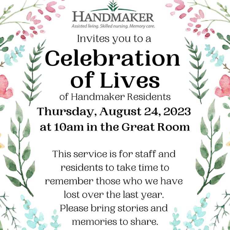 Handmaker to Hold Celebration of Life for Those that Passed This Year ...
