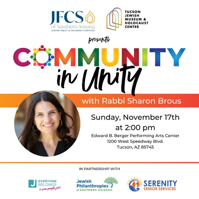 Community in Unity featuring Rabbi Sharon Brous | AZ Jewish Post